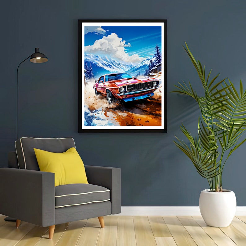 Vintage 1969 Chevrolet Camaro Poster - Muscle Car Print | Framed Poster ...