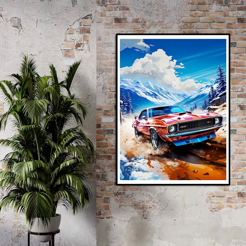 Vintage 1969 Chevrolet Camaro Poster - Muscle Car Print | Framed Poster ...