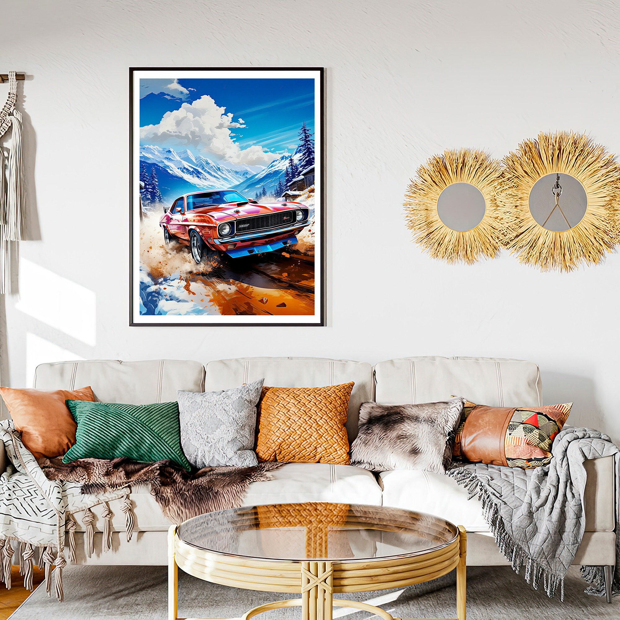 Vintage 1969 Chevrolet Camaro Poster Muscle Car Print Framed Poster ...