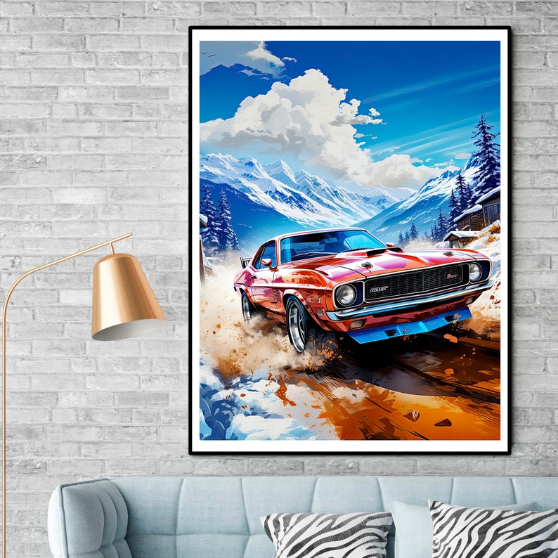 Vintage 1969 Chevrolet Camaro Poster Muscle Car Print Framed Poster ...