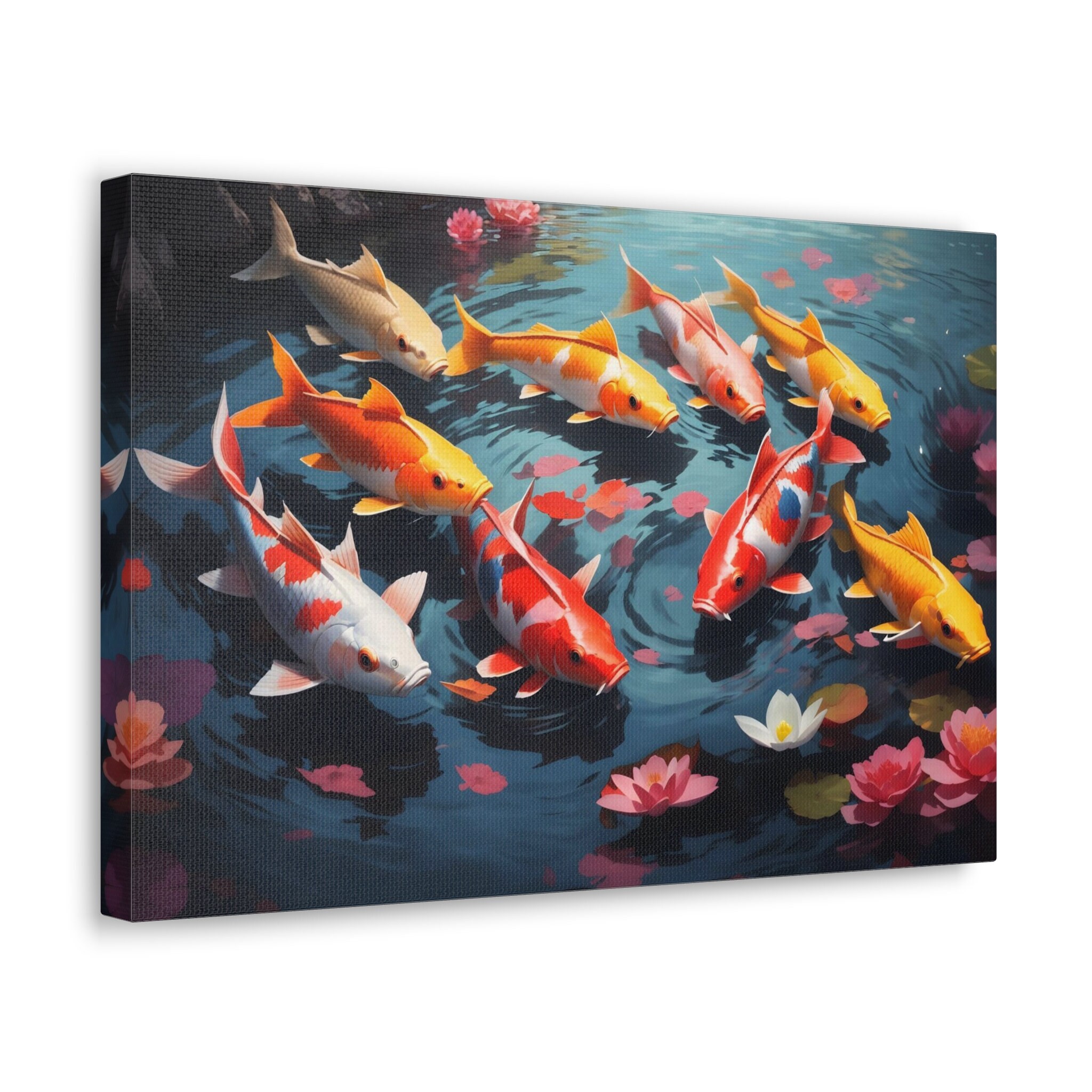 9 Koi Fish Wall Art. Lucky Charm Wall Art. Digital Canvas Art. Print ...