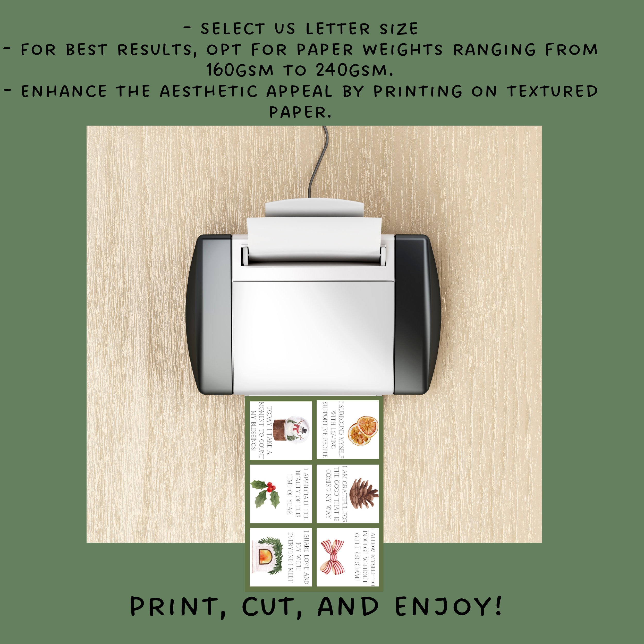 Holiday Affirmation Cards, Printable Affirmations, Christmas Positive ...