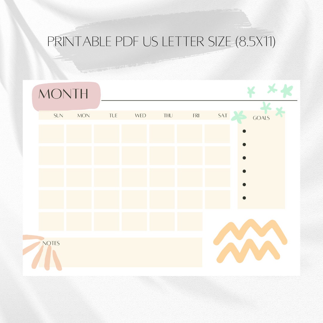 Printable Calendar, Weekly Planner, Monthly Calendar, Family Planner - Etsy