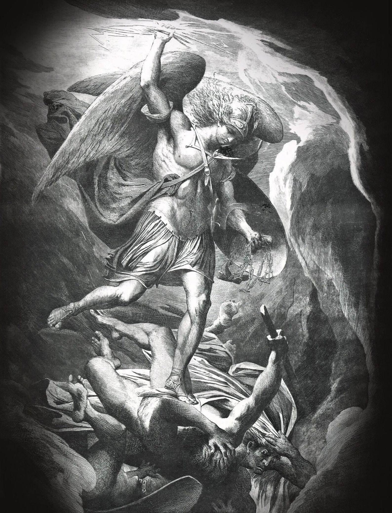 Saint Michael Archangelus Defeating Satan 1588 in a Niche Hubert Gerhard V4 Poster Print Art ...