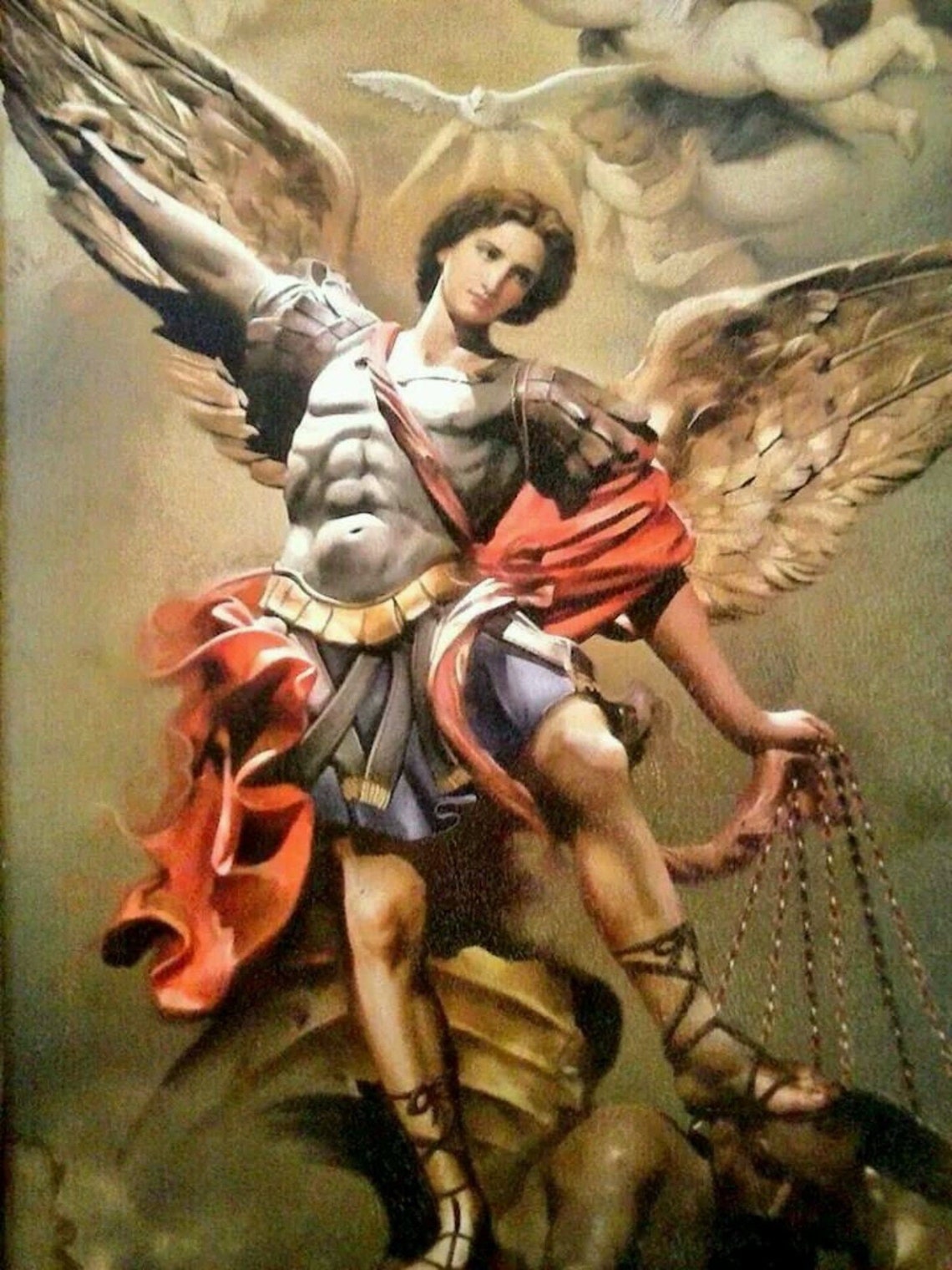 Saint Michael the Archangel Destroy Devil V15 Poster Print Art Home ...
