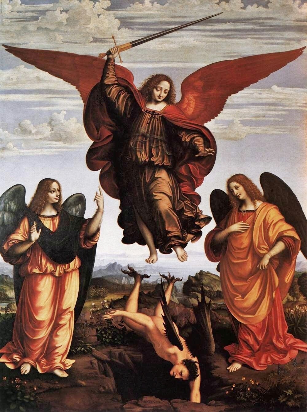 Saint Michael the Archangel Destroy Devil V10 Poster Print Art Home ...