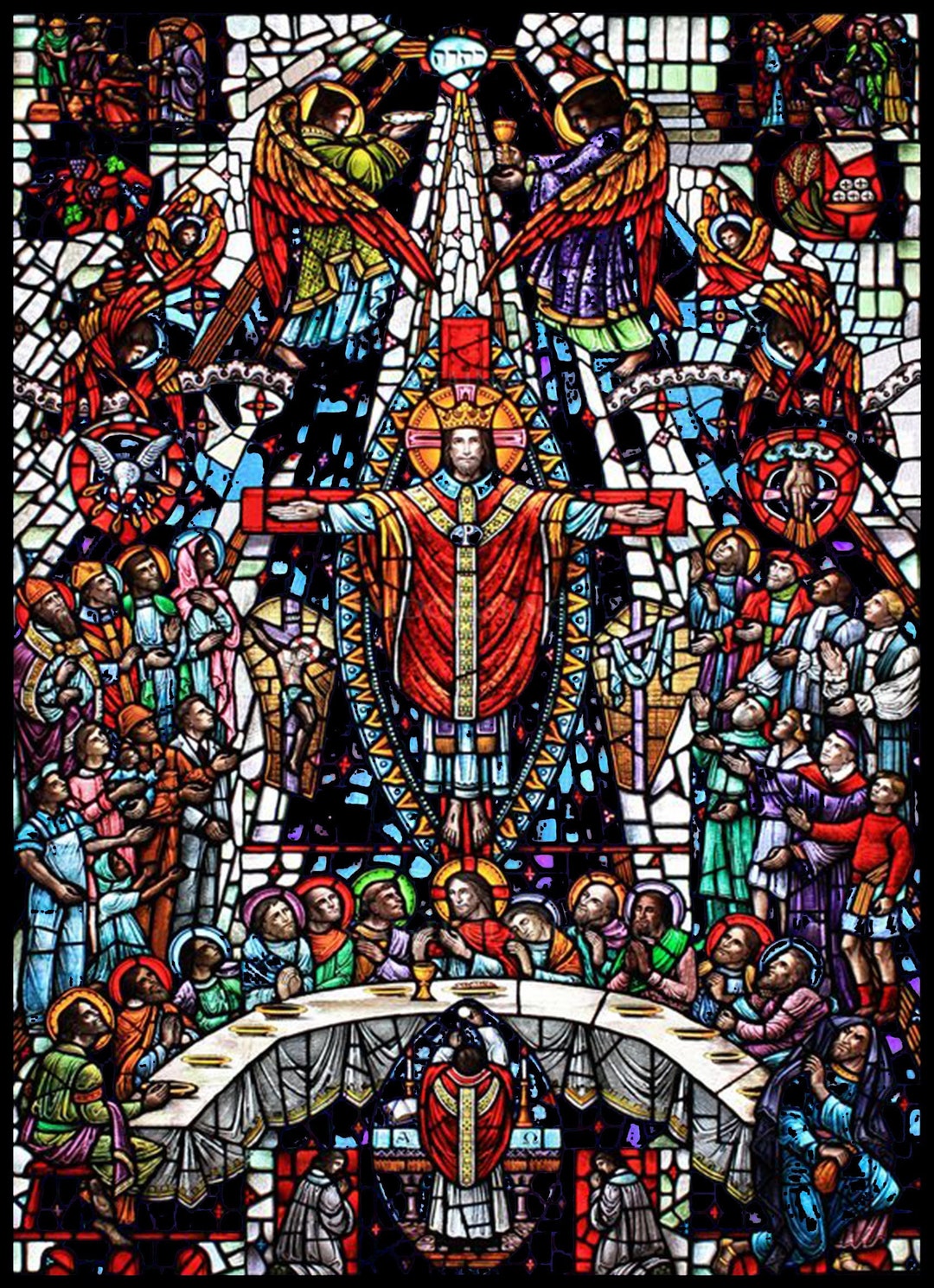 Stained Glass Communion With Jesus V2 Poster Print Art Home Wall Decor ...