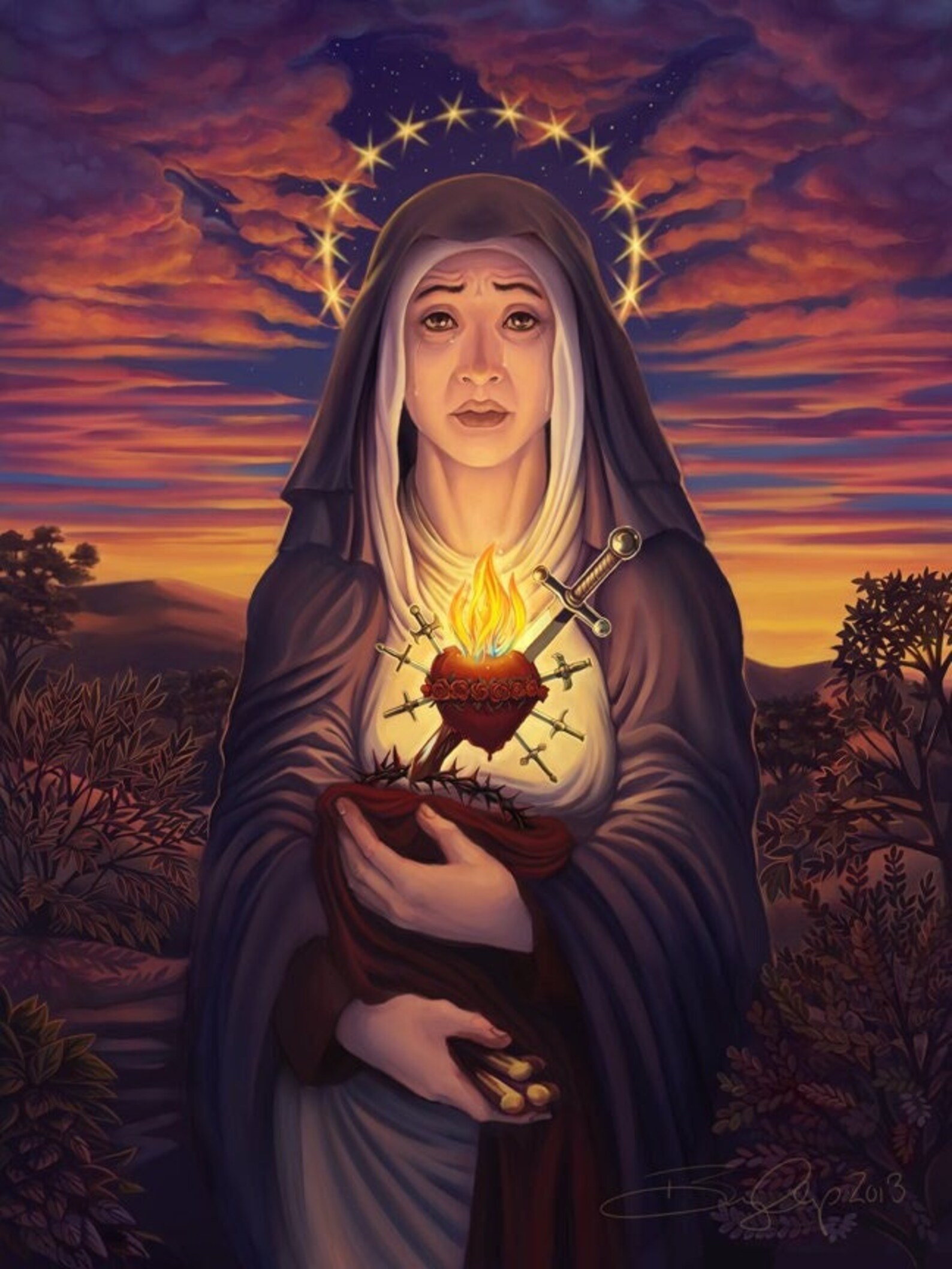 Our Lady of Sorrow V39 Poster Print Art Home Wall Decor Catholic ...