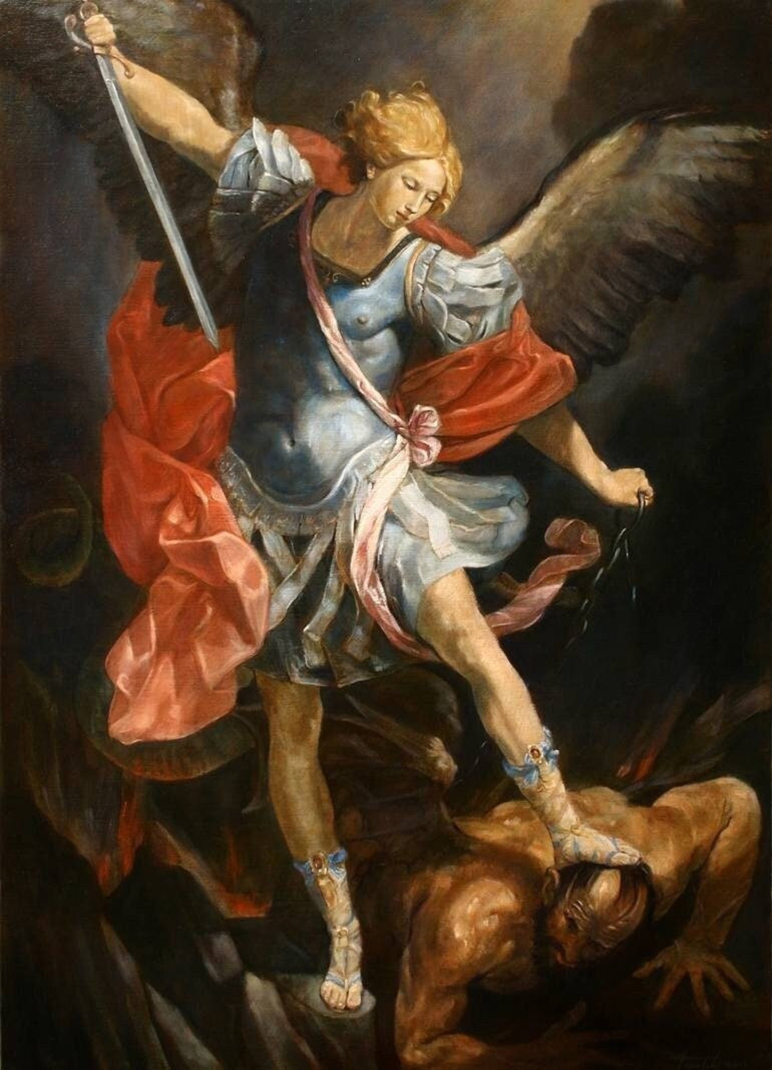 Saint Michael the Archangel Destroy Devil V13 Poster Print Art Home ...