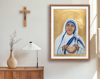 Mother Teresa of Calcutta V1 Poster Print Art Home Wall Decor Catholic ...