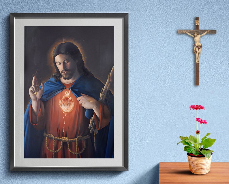 The Most Sacred Heart of Jesus, a Flaming Heart, Divine Light V11 ...