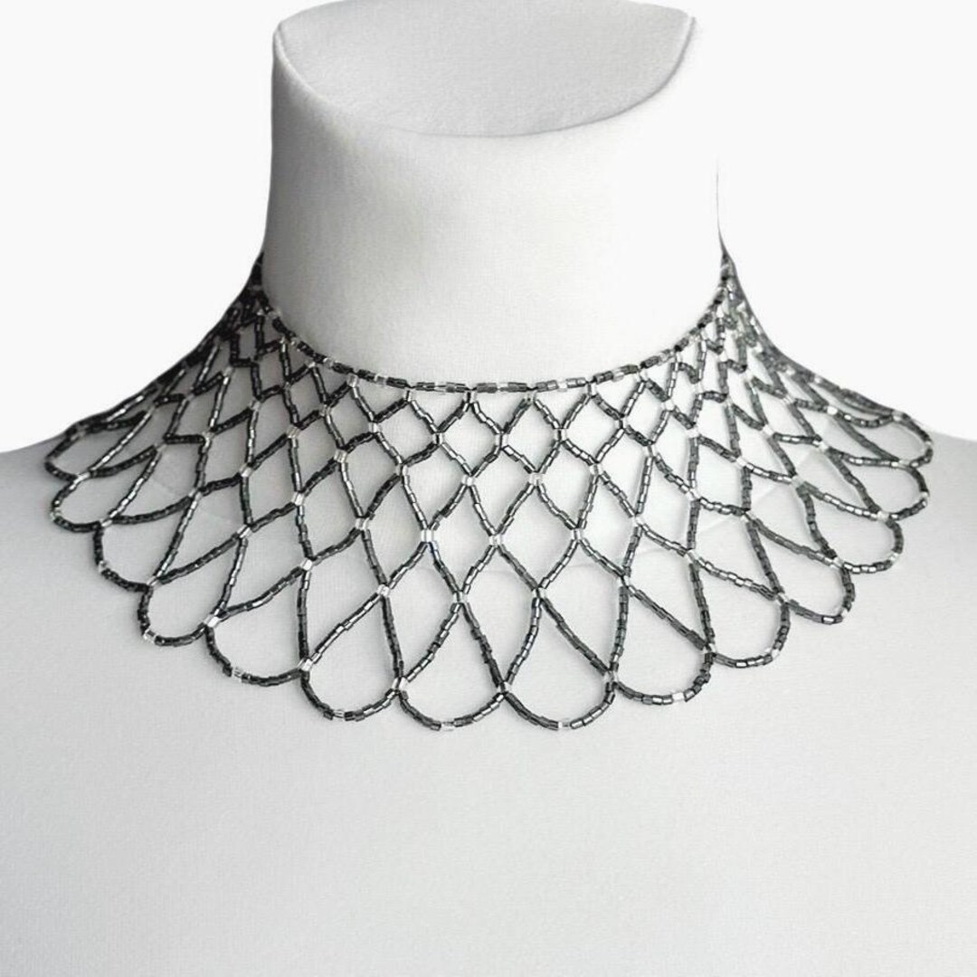 Medieval Beaded Choker: Czech Crystal Collar Necklace - Etsy
