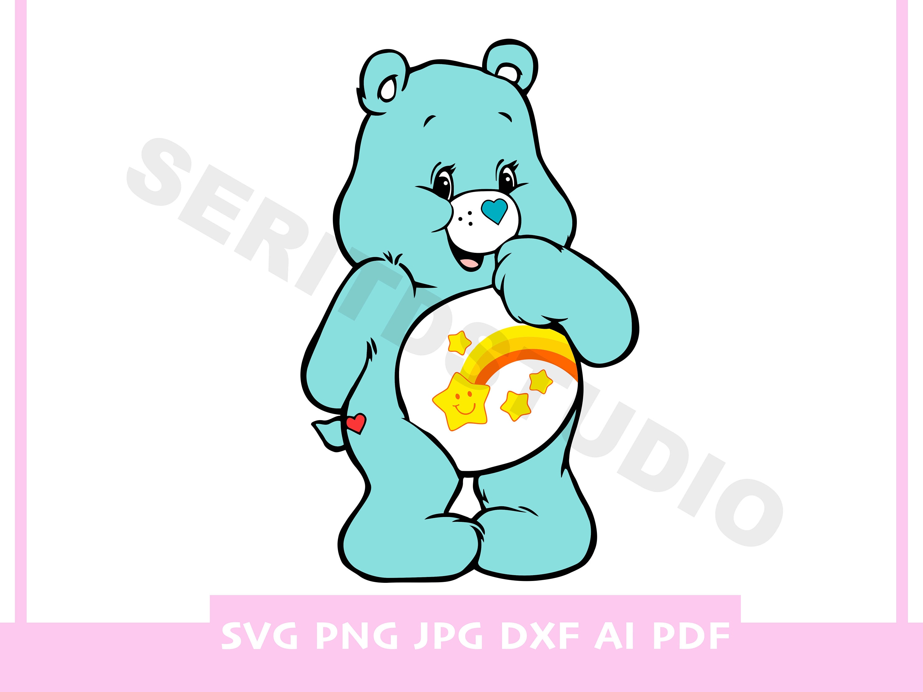 1 Care Bear Wish Bear Printable Cricut Iron on Transfer Shirt T-shirt ...