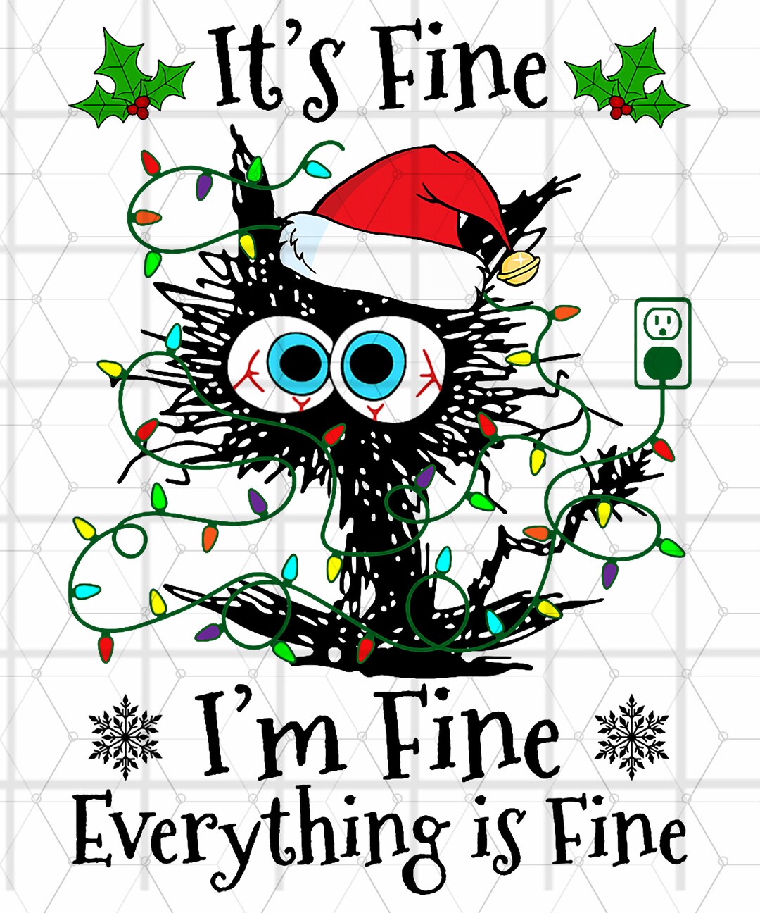 It's Fine I'm Fine Everything is Fine Cat Christmas - Etsy