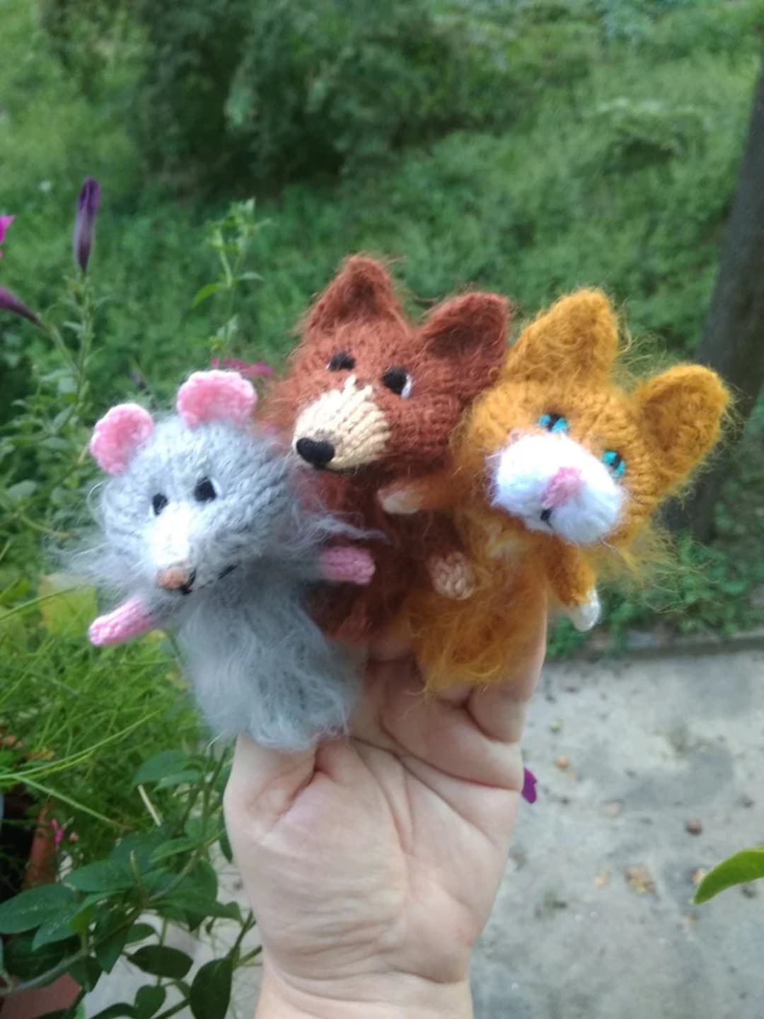 Finger Puppets Animals, Finger Puppets Cat Dog, Crochet Puppets ...