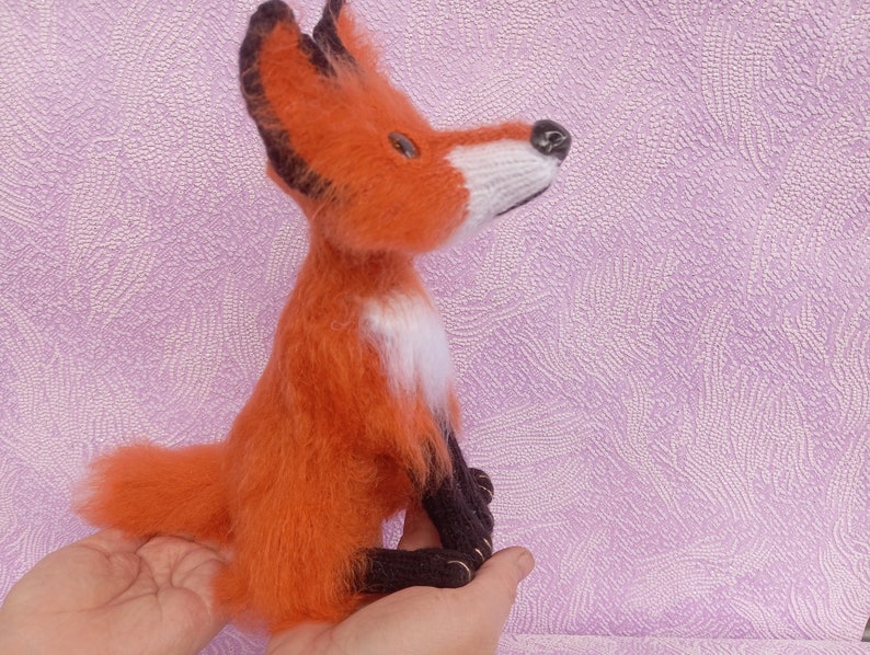 Soft Fox Realistic Toy, Fox Plushie, Crochet Knitted Plush Toy Fox ...
