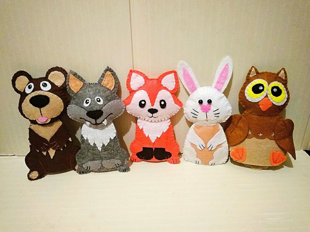 Finger Puppets Woodland Felt Puppets Animals Finger Puppets - Etsy