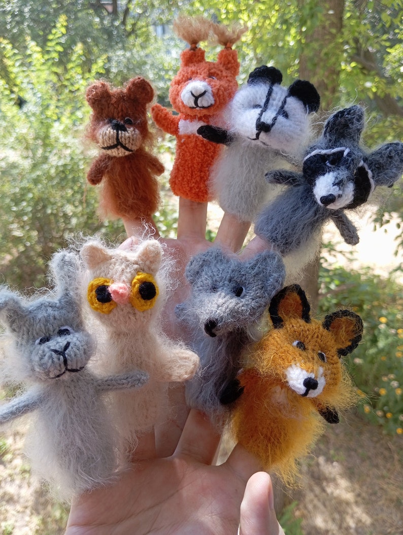 Finger Puppets Animals, Finger Puppets for Kids, Crochet Puppets ...