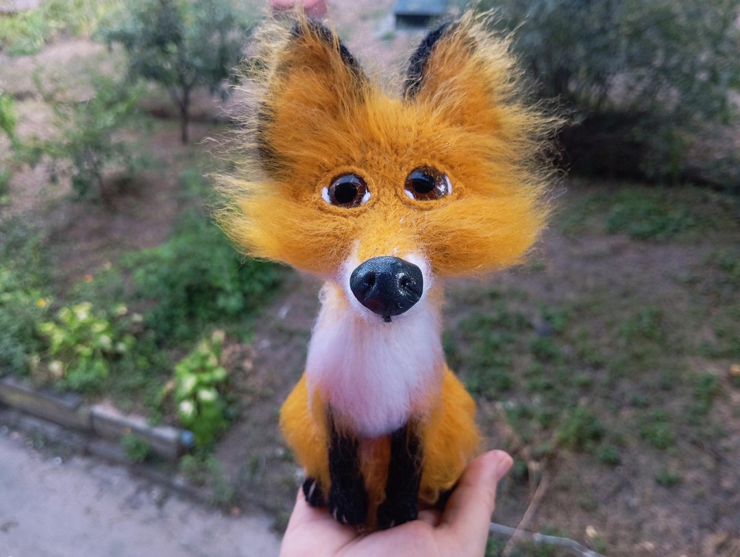 Plush Orange Fox Figurine: Handmade Amigurumi Fox Toy - Etsy