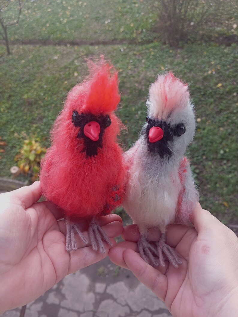 Birds Cardinal Plush, Crochet Toys Bird, Christmas Bird Plush ...