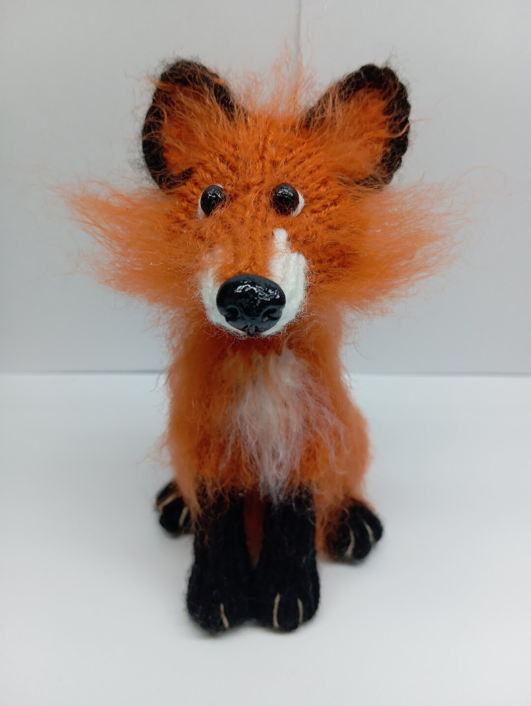Soft Fox Figurine, Little Fox Plushie, Crochet Knitted Fox, Amigurumi ...