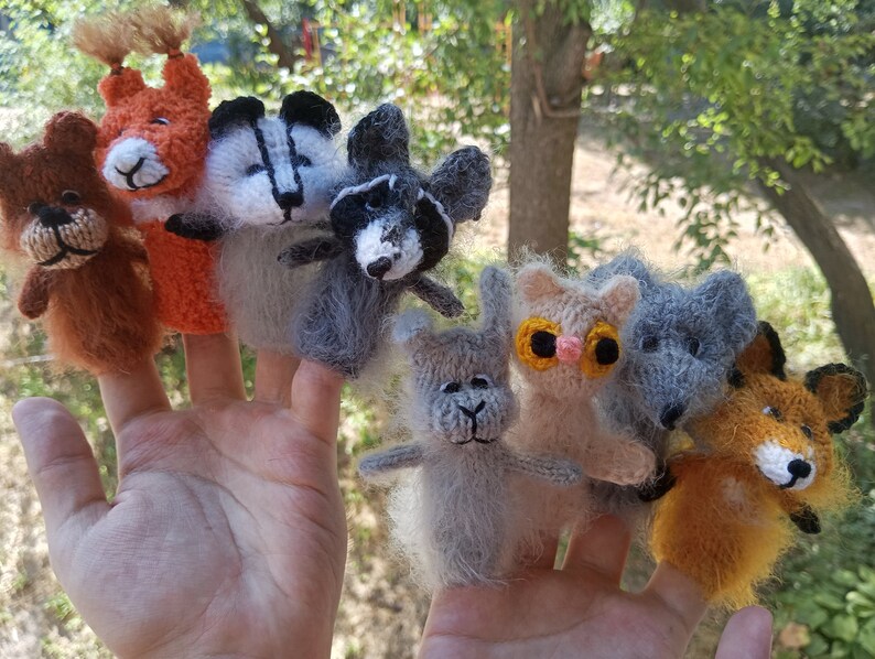Finger Puppets Animals, Finger Puppets for Kids, Crochet Puppets ...
