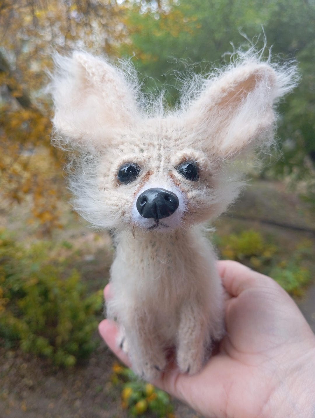 Fennec Fox Figurine, Knitted Plush Fox, Fox Plushie, Plush Fox ...