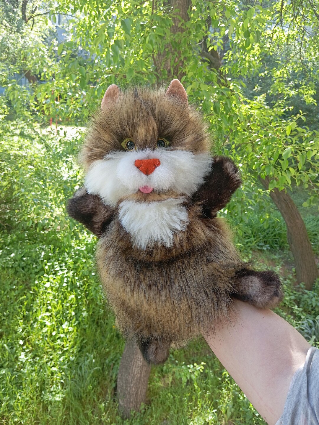 Cat Hand Puppet, Fluffy Cat Handpuppet, Cute Cat Puppet Marionette ...