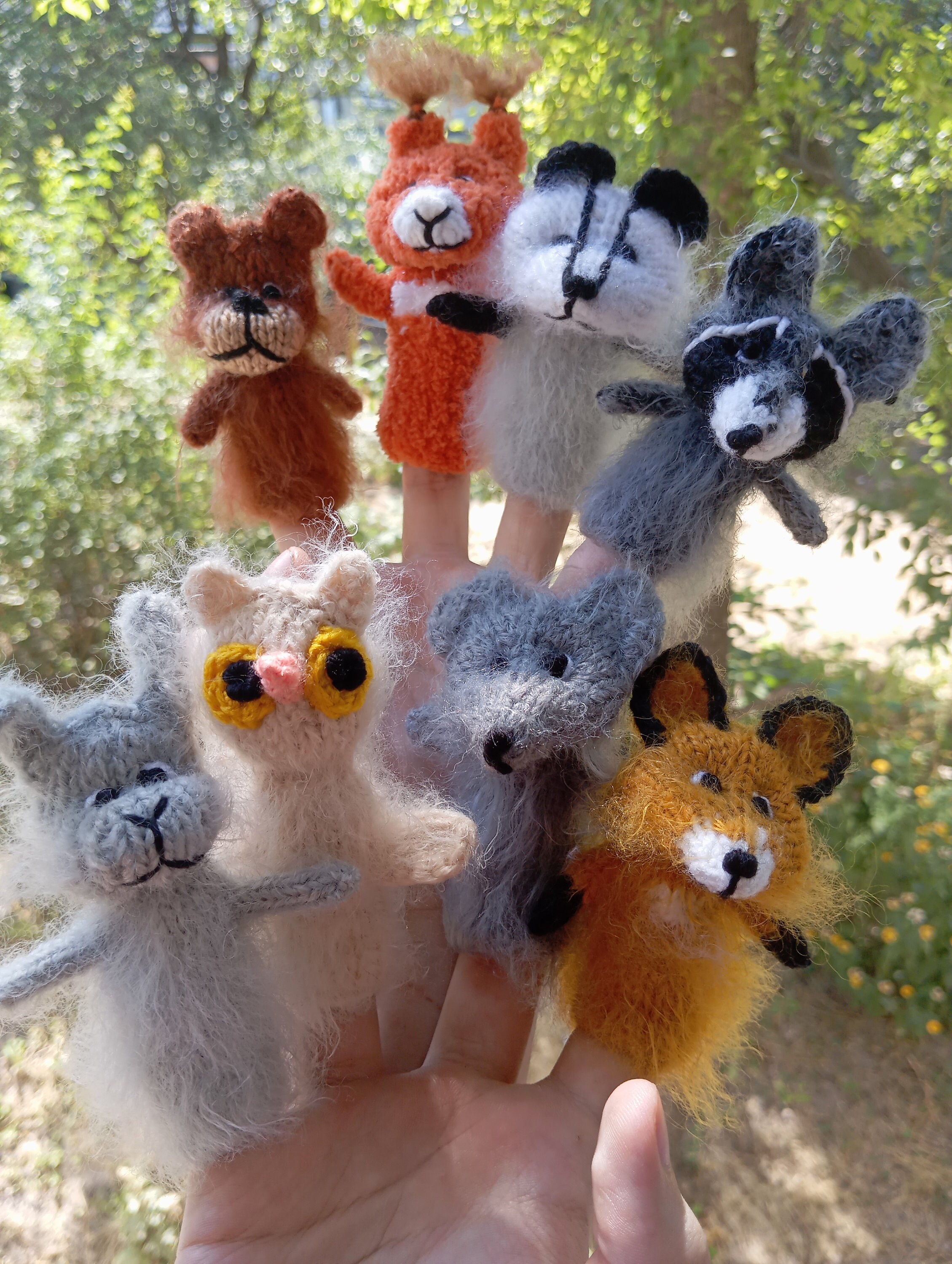 Finger Puppets Animals, Finger Puppets for Kids, Crochet Puppets ...