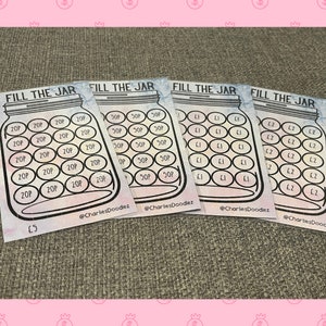 Cash Stuffing Savings Challenge Jars Trackers 1/2/5/10/20 Pounds - Etsy