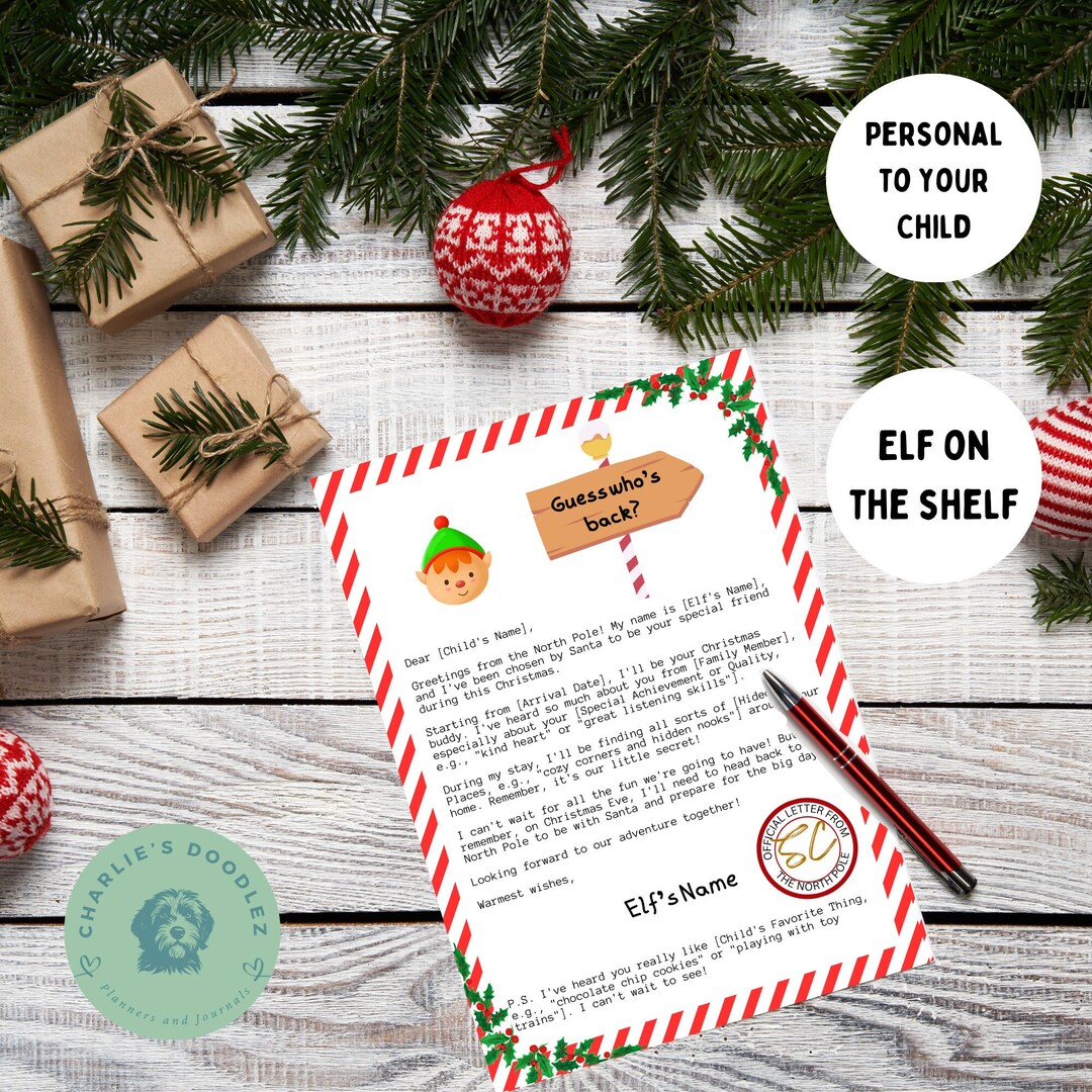 EDITABLE Elf Letter, Elf Welcome Letter, Elf Arrival Letter, Christmas ...