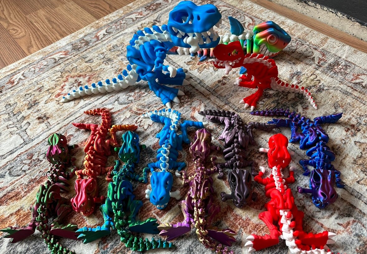 Articulating T-rex Skeleton Fidget Toy by Flexi Factory - Etsy