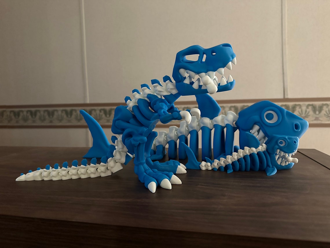 Articulating T-rex Skeleton Fidget Toy by Flexi Factory - Etsy