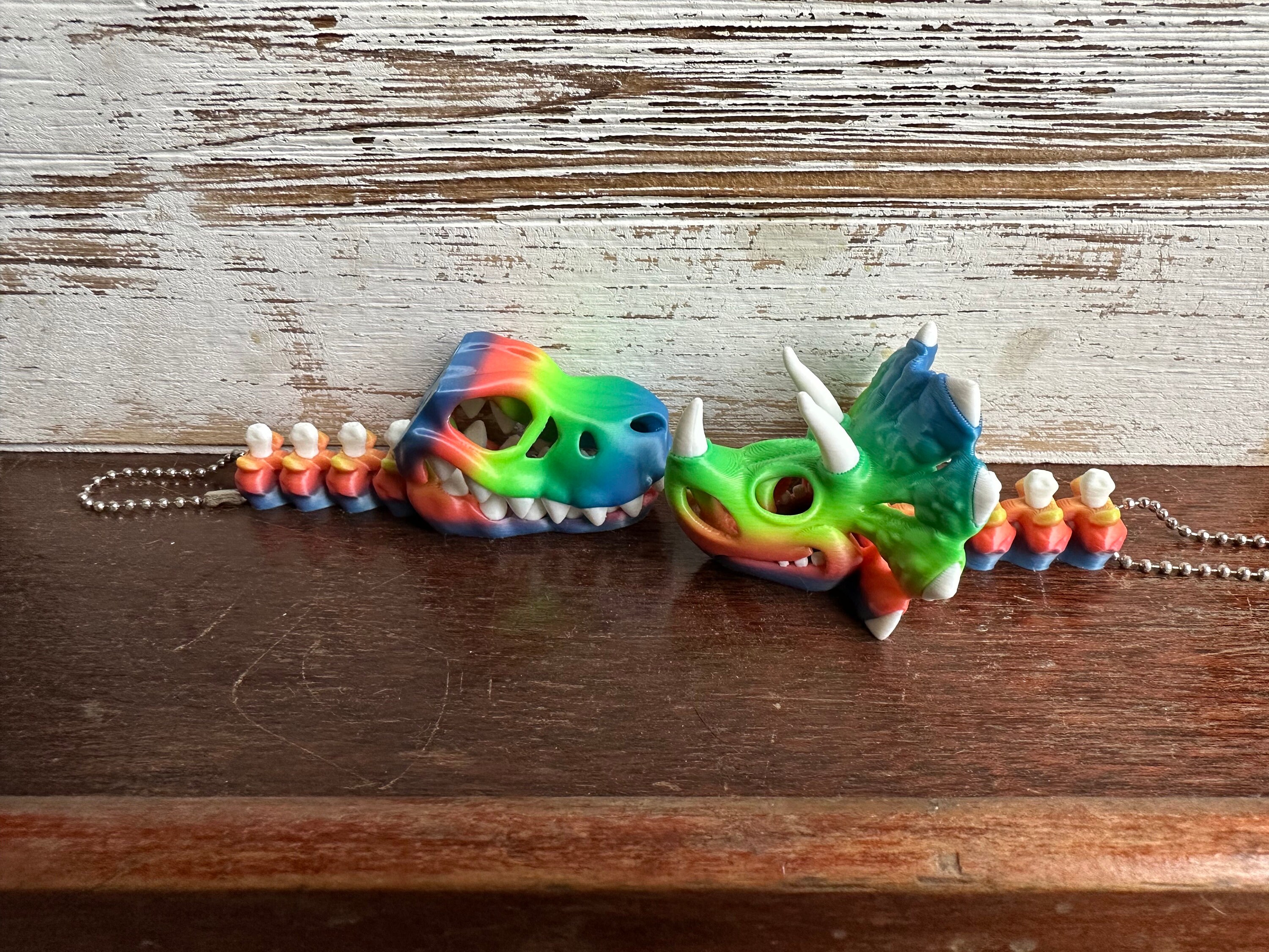 Cute Dinosaur Keychains With Articulating Joints by Flexi Factory - Etsy