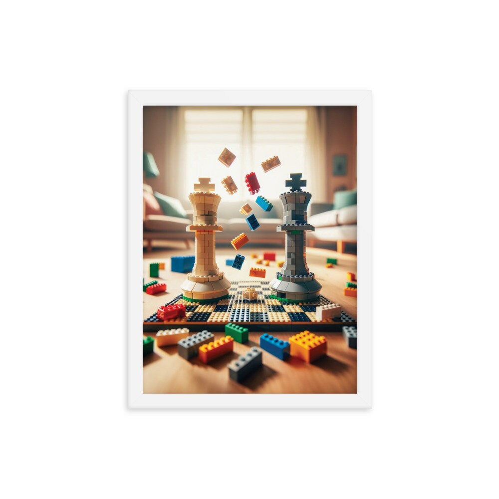 Block Chess Poster Chessboard Art Unique Home & Office Art Set Wall ...