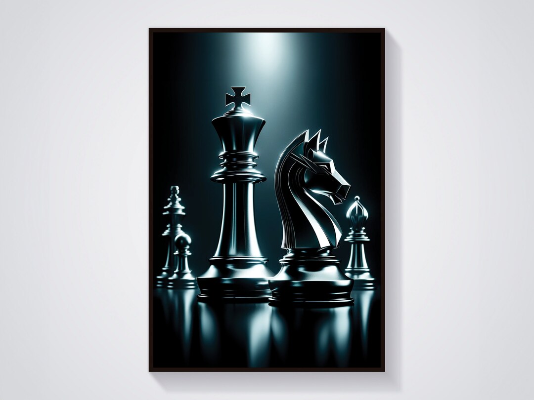 Chess Pieces Poster | Chessboard Art | Unique Home & Office Art Set ...