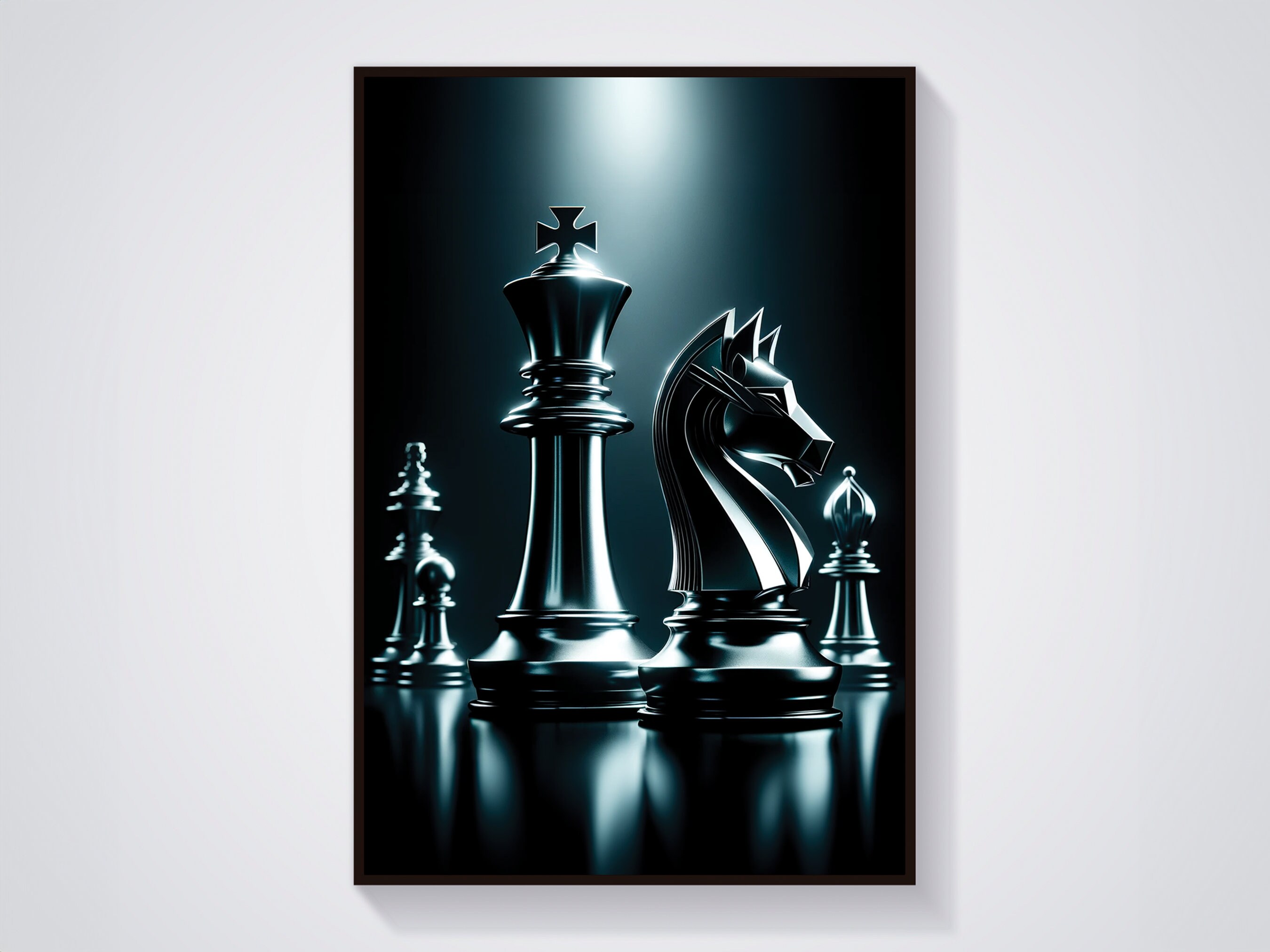 Chess Pieces Poster | Chessboard Art | Unique Home & Office Art Set ...