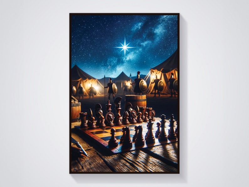 North Star Chess Poster Chessboard Art Unique Home & Office Art Set ...