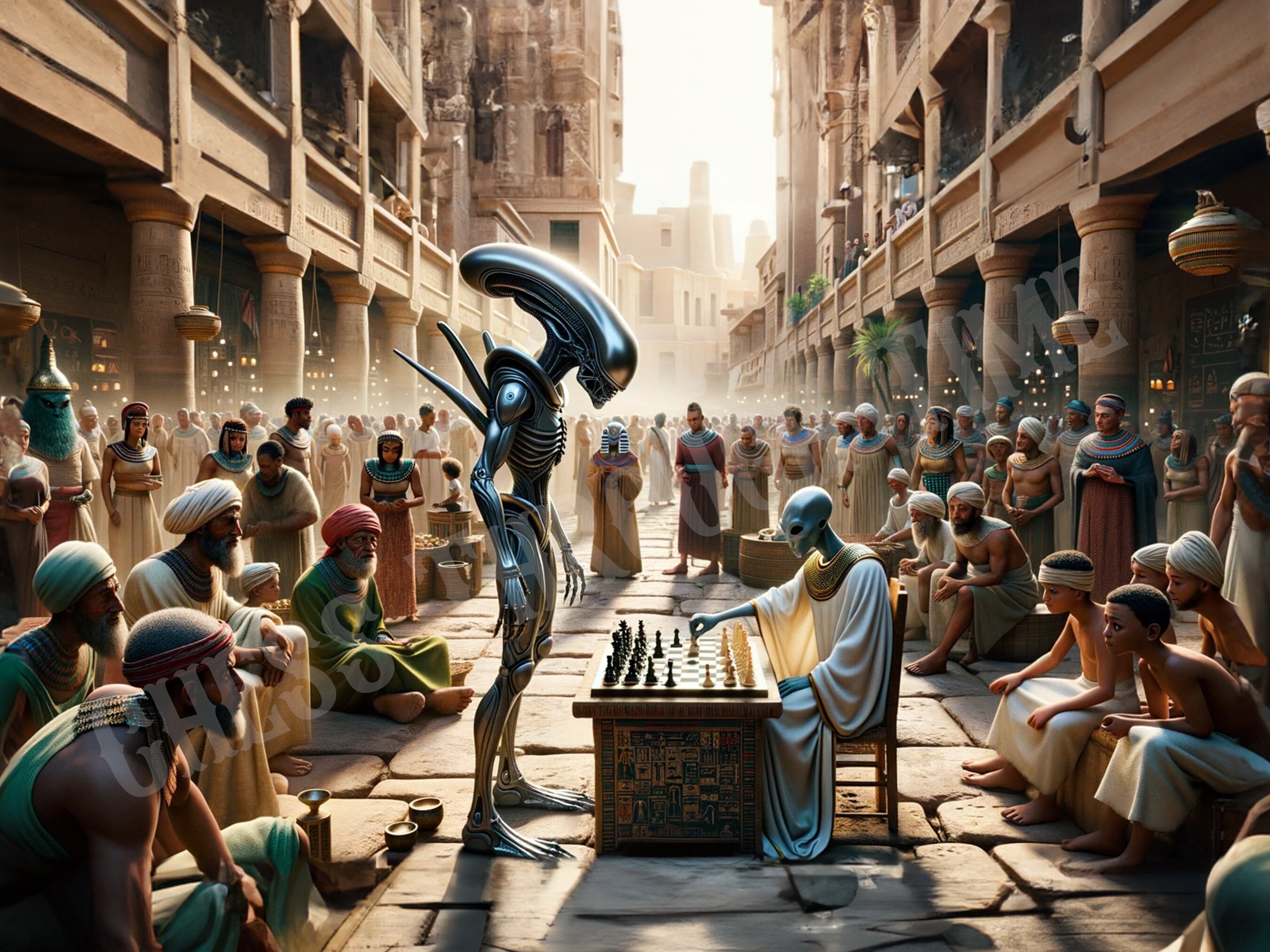 Sci-fi Chess Art: 6 Alien Chess Digital Prints Unique Home & Office Art ...