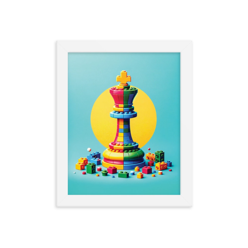 Block Chess Poster | Chessart | Unique Home & Office Art Set | Block ...