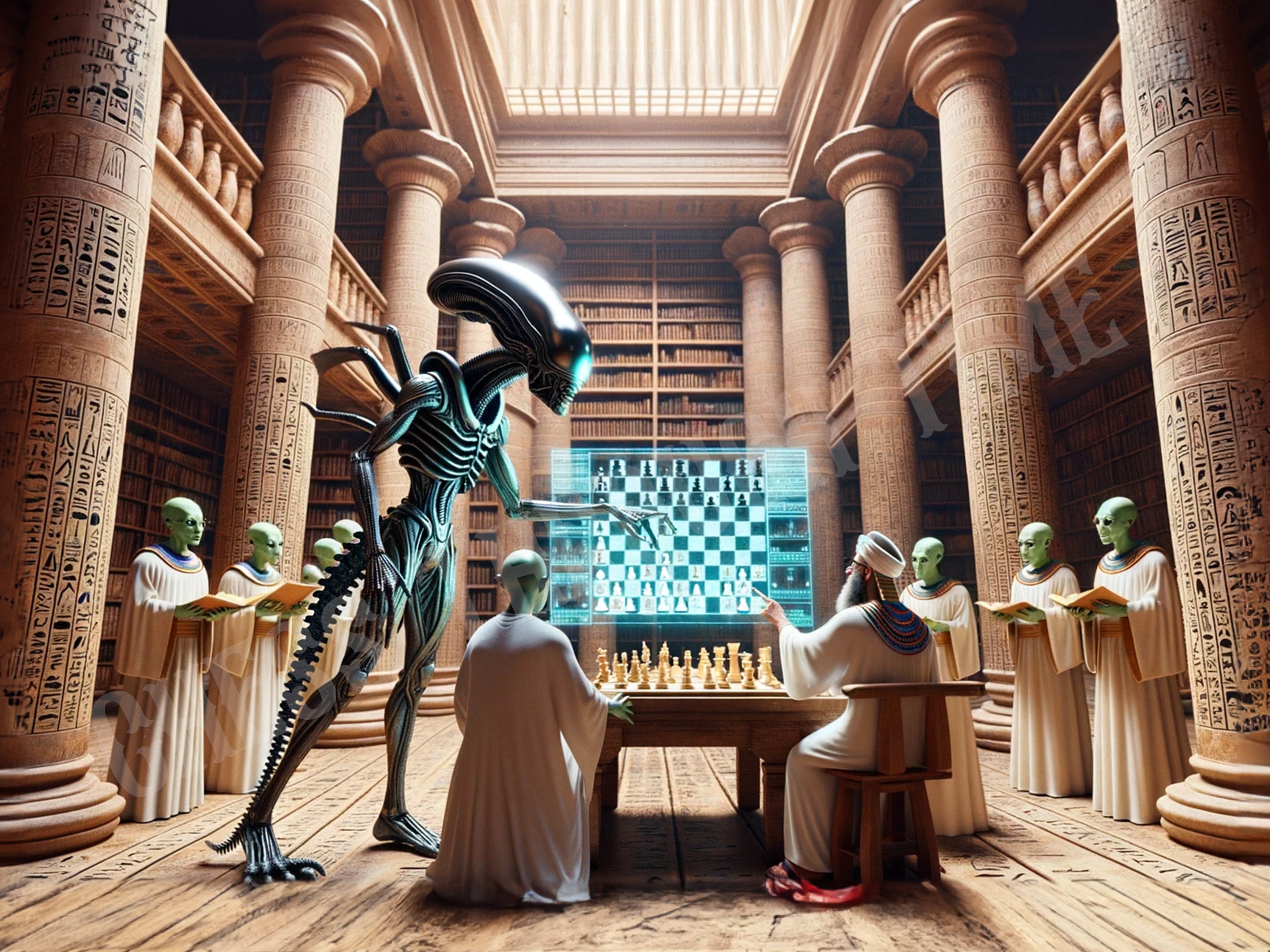 Sci-fi Chess Art: 6 Alien Chess Digital Prints Unique Home & Office Art ...