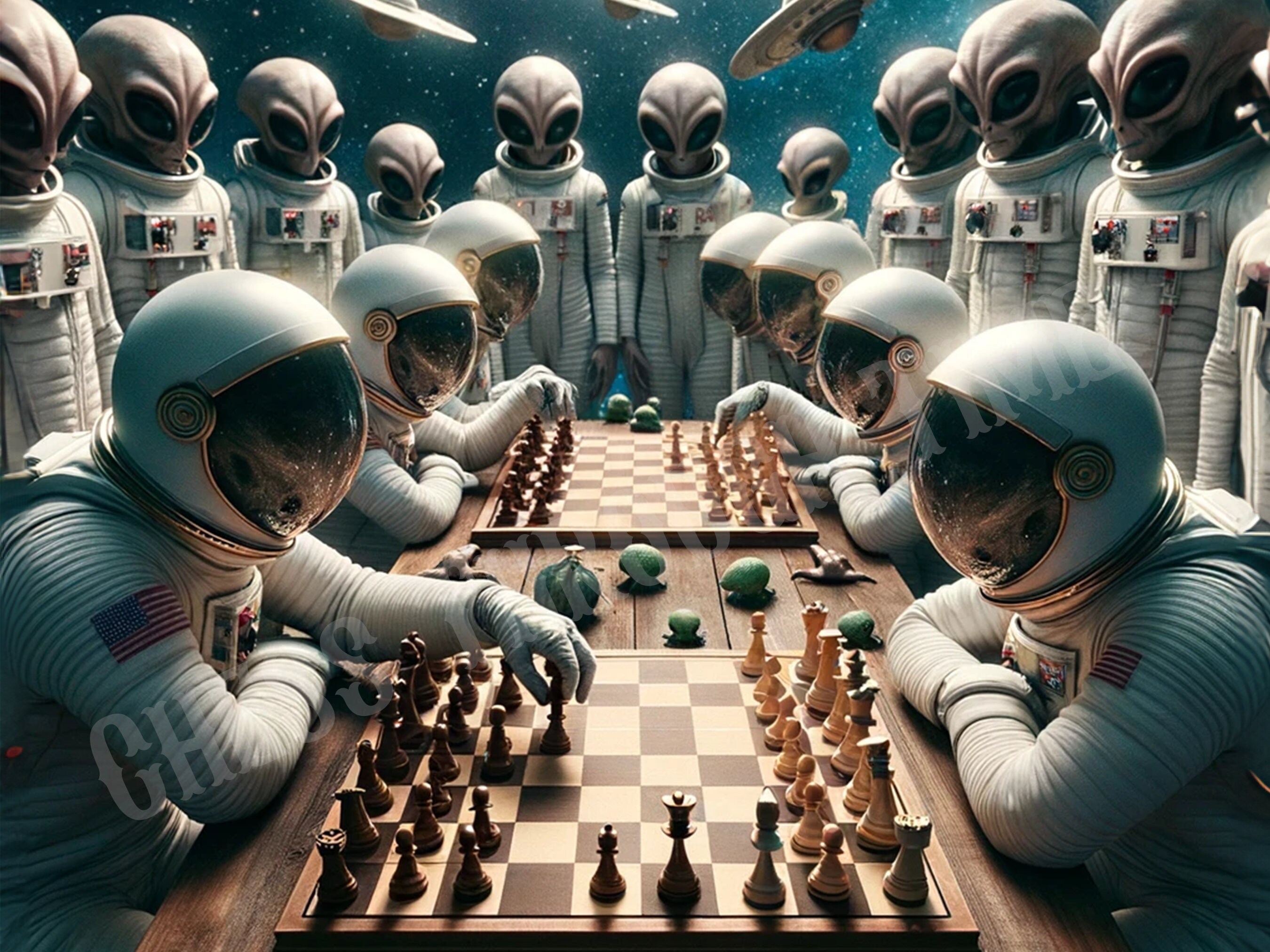 Sci-fi Chess Art: 6 Alien Chess Digital Prints Unique Home & Office Art ...