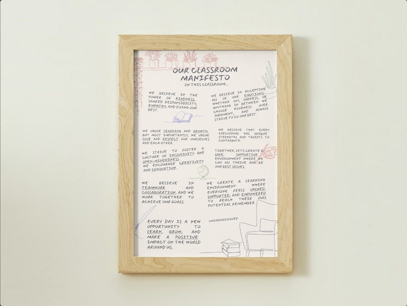 Printable Classroom Manifesto Poster - Etsy