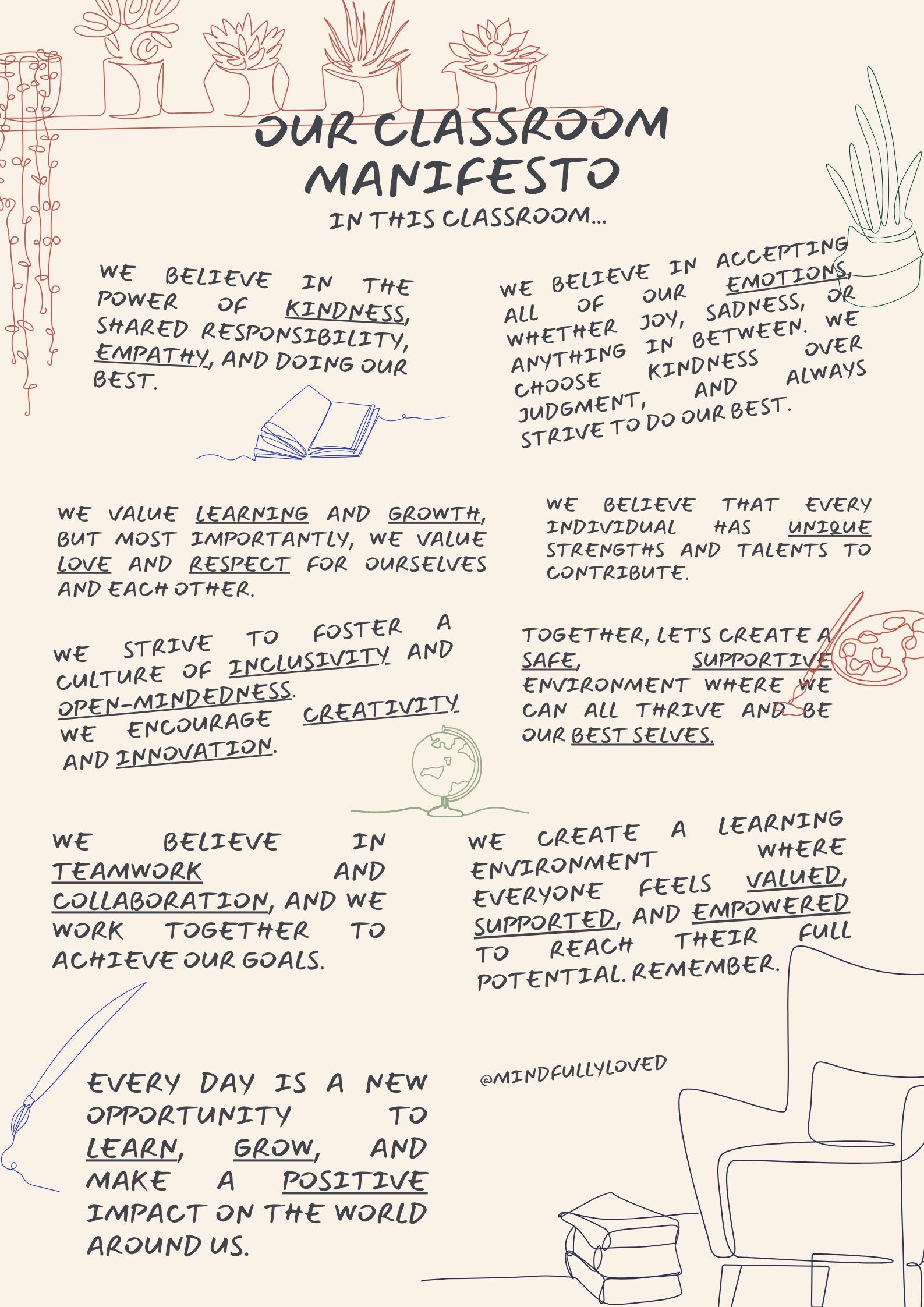 Printable Classroom Manifesto Poster - Etsy