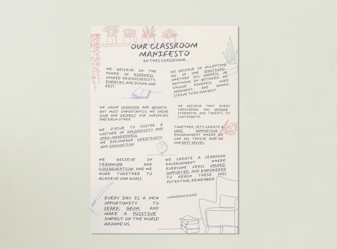 Printable Classroom Manifesto Poster - Etsy