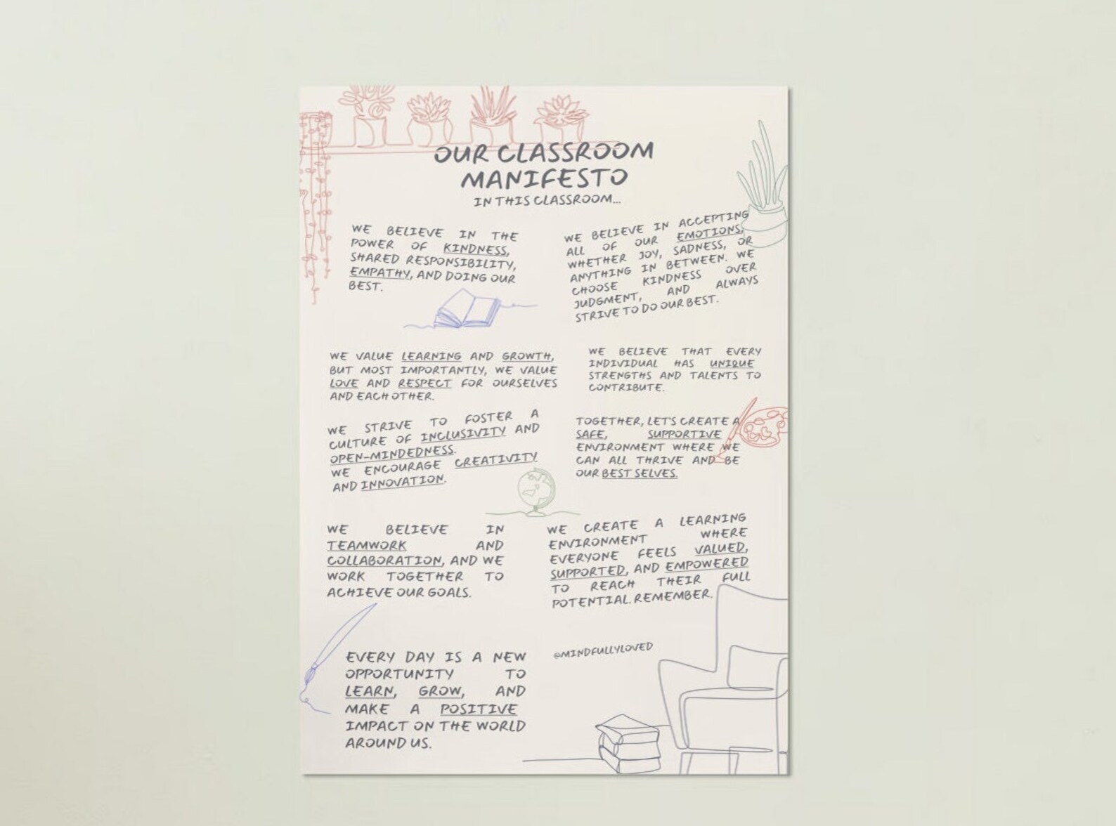 Printable Classroom Manifesto Poster - Etsy