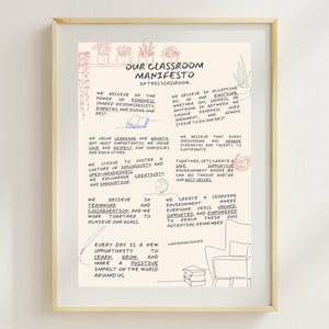 Printable Classroom Manifesto Poster - Etsy