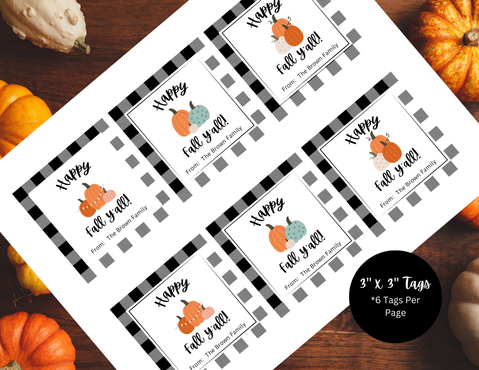 Happy Fall Yall Gift Tags, Printable Autumn Treat Tags, Fall Gift ...