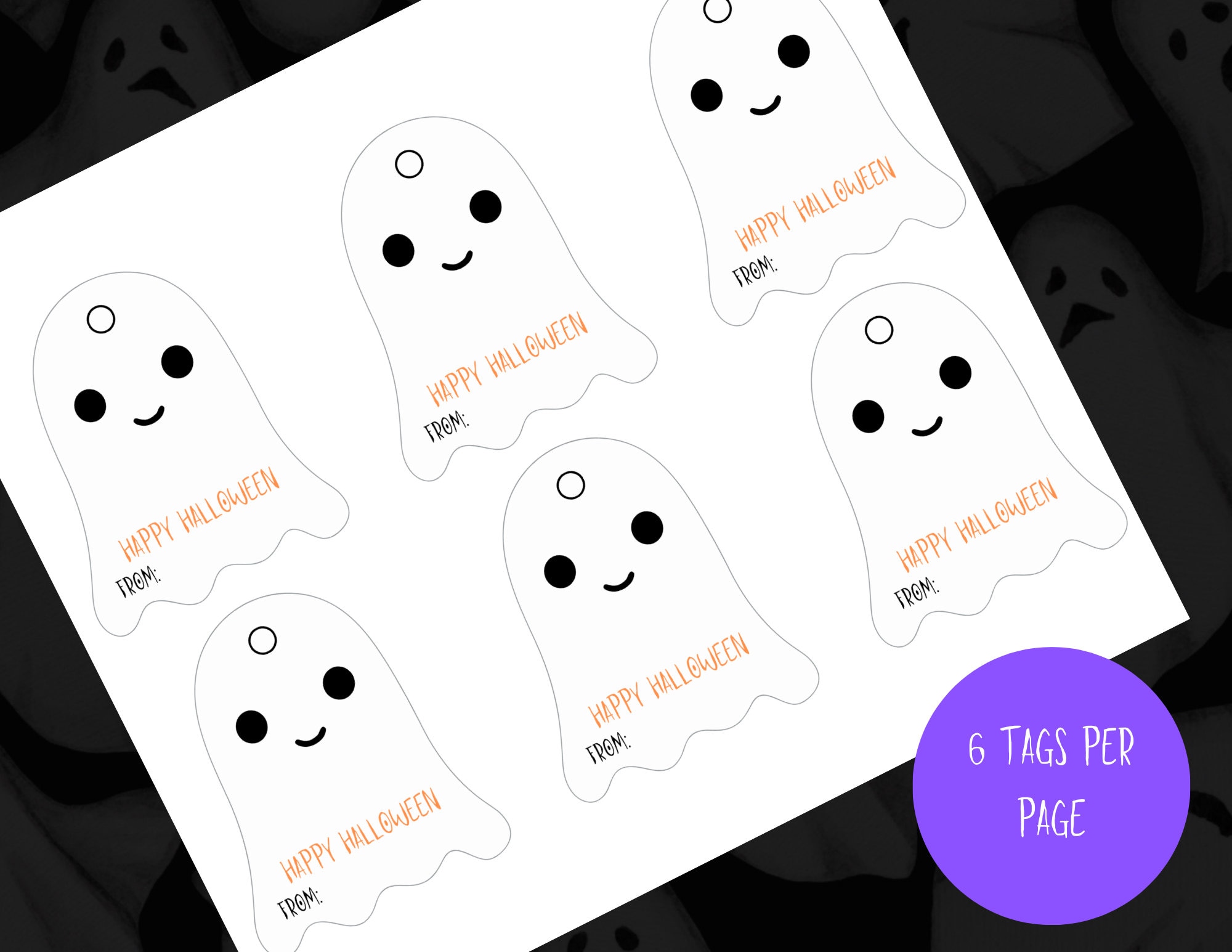 Happy Halloween Favor Tags, Ghost Gift Tags, Favor Tags, Treat Bags ...