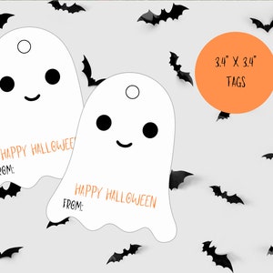 Happy Halloween Favor Tags, Ghost Gift Tags, Favor Tags, Treat Bags ...